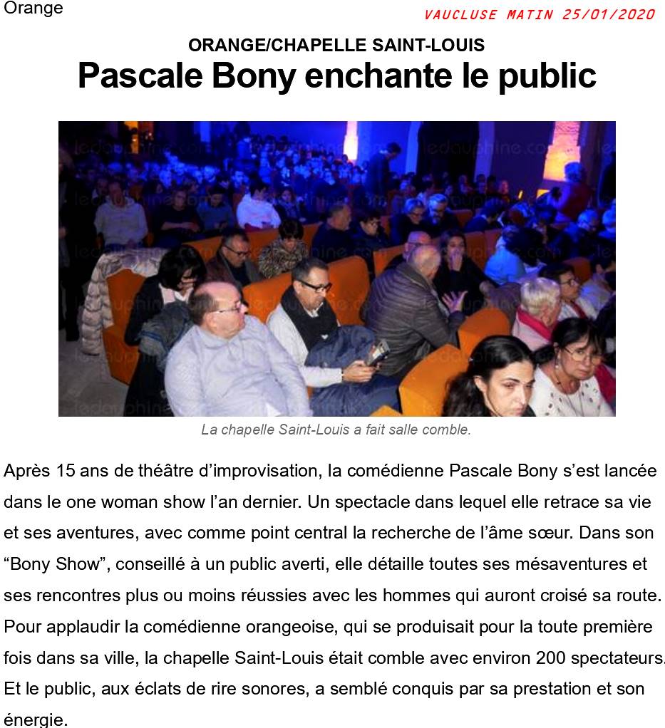 BONY Show - Moi...Gourmande